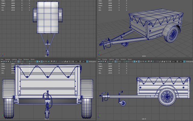 Car Trailer 3D Model in Wagon 3DExport