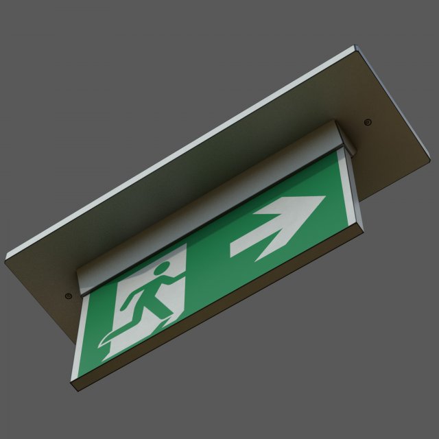 Exit sign 3D Model in Miscellaneous 3DExport