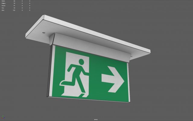 Exit sign 3D Model in Miscellaneous 3DExport
