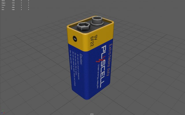 9v Battery 3D Model in Other 3DExport
