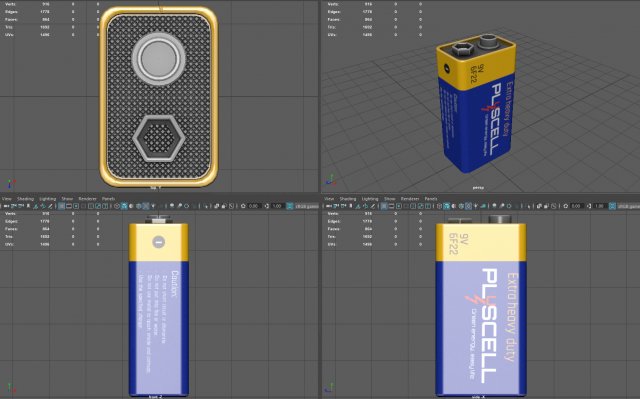 9v Battery 3D Model in Other 3DExport