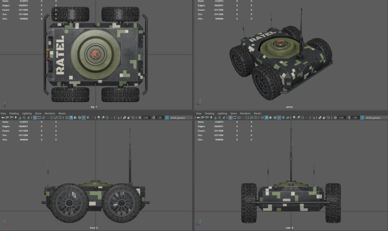 Ratel S Unmanned Ground Vehicle Ultra Realistic 3D Model in Unmanned ...