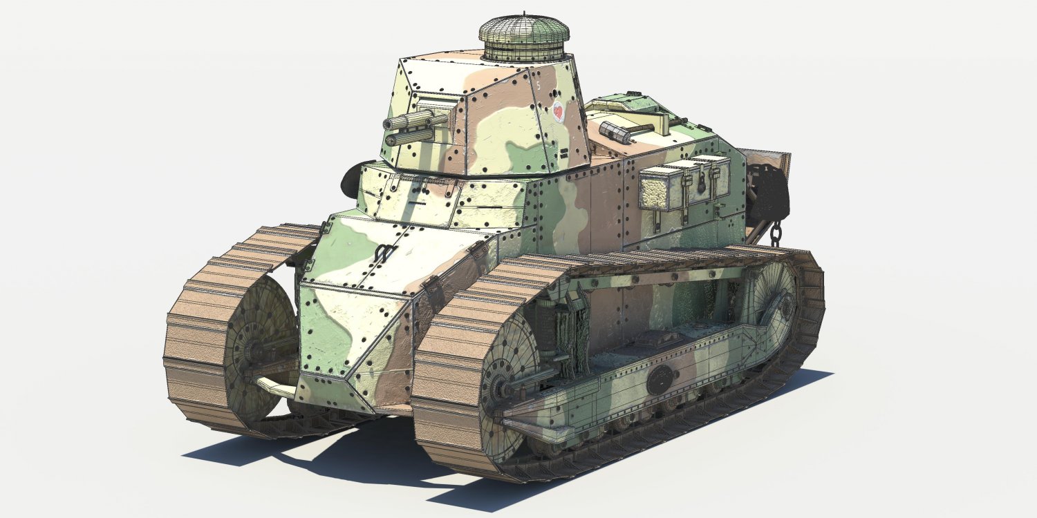 Renault FT17 French Light Tank 3D Model in Tank 3DExport
