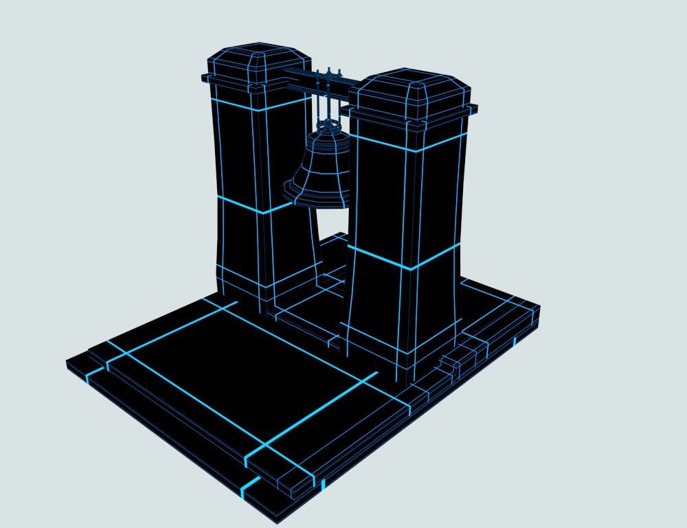 Bell 3D Model in Landmarks 3DExport
