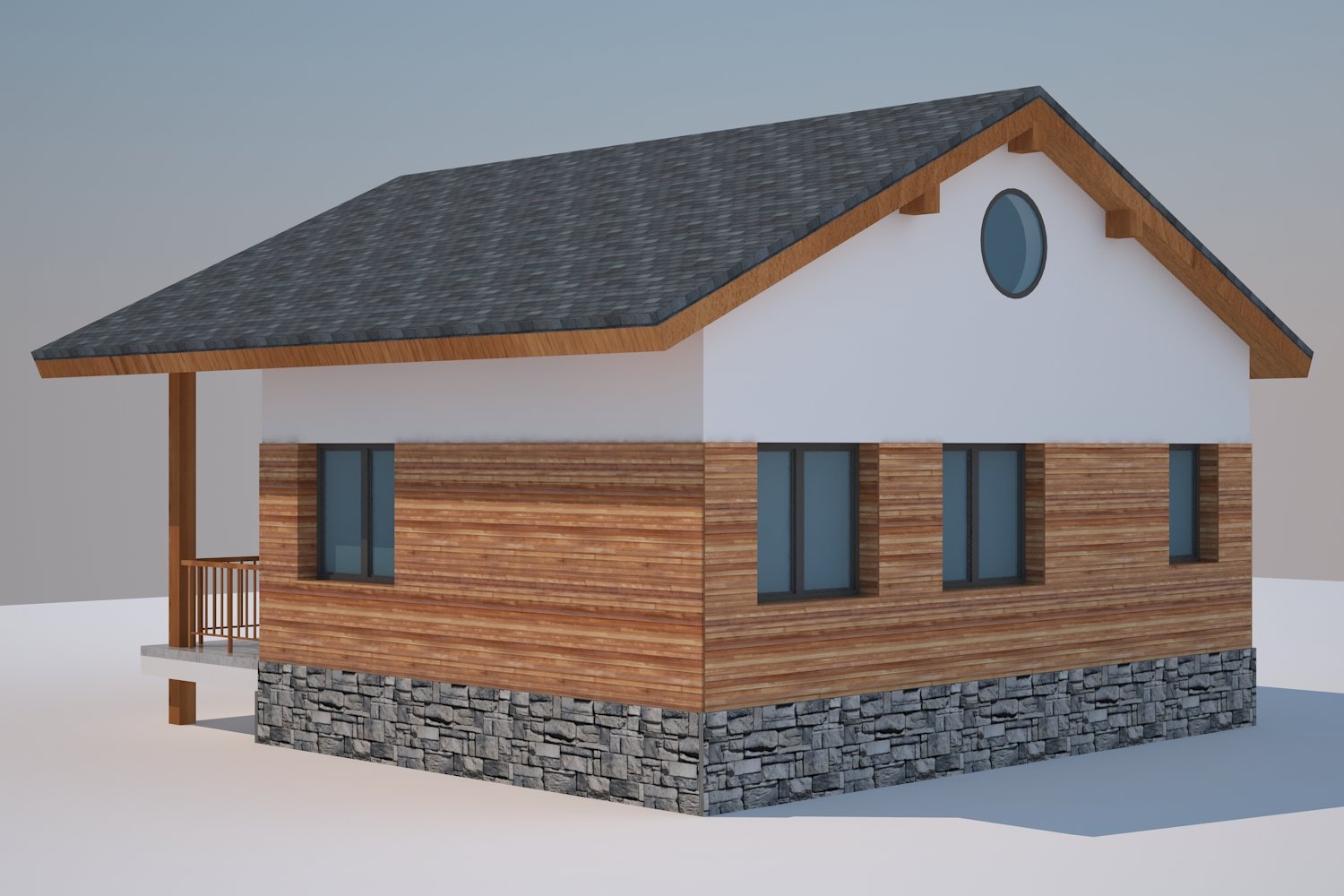 Small House 3D Model in Buildings 3DExport