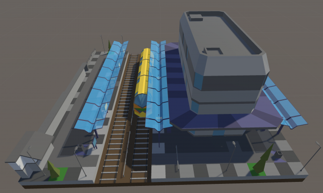 Railway Station 3D Model in Buildings 3DExport