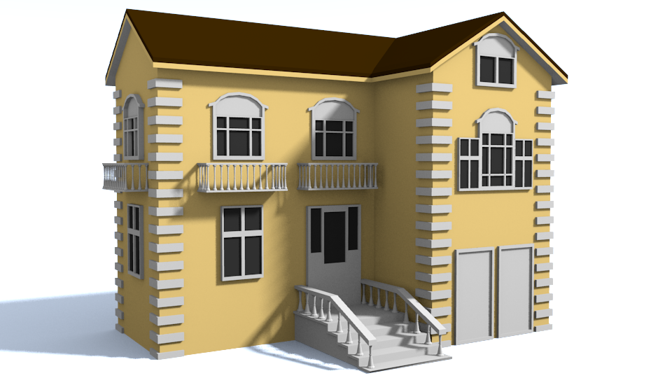 Simple House 3D Model in Buildings 3DExport