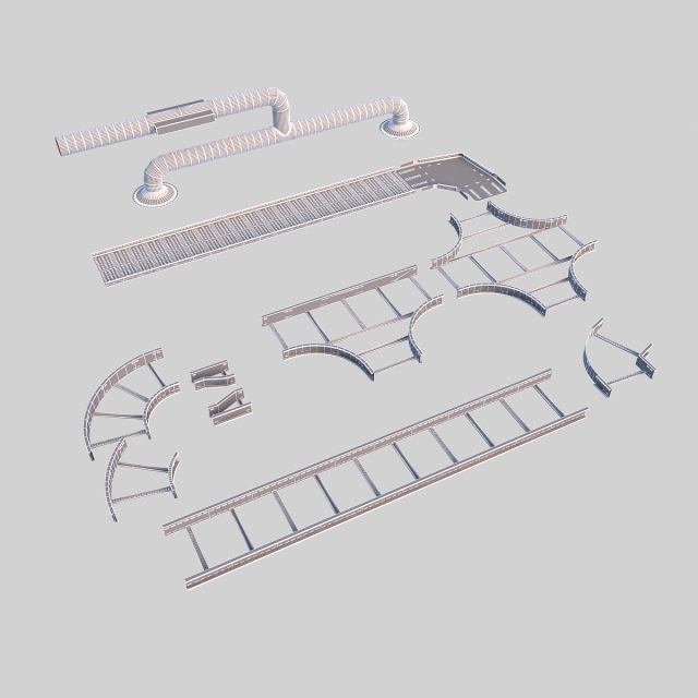 cable tray 3D Model in Parts 3DExport