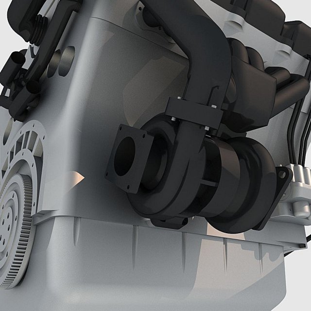 v6 engine 3D Model in Parts of auto 3DExport