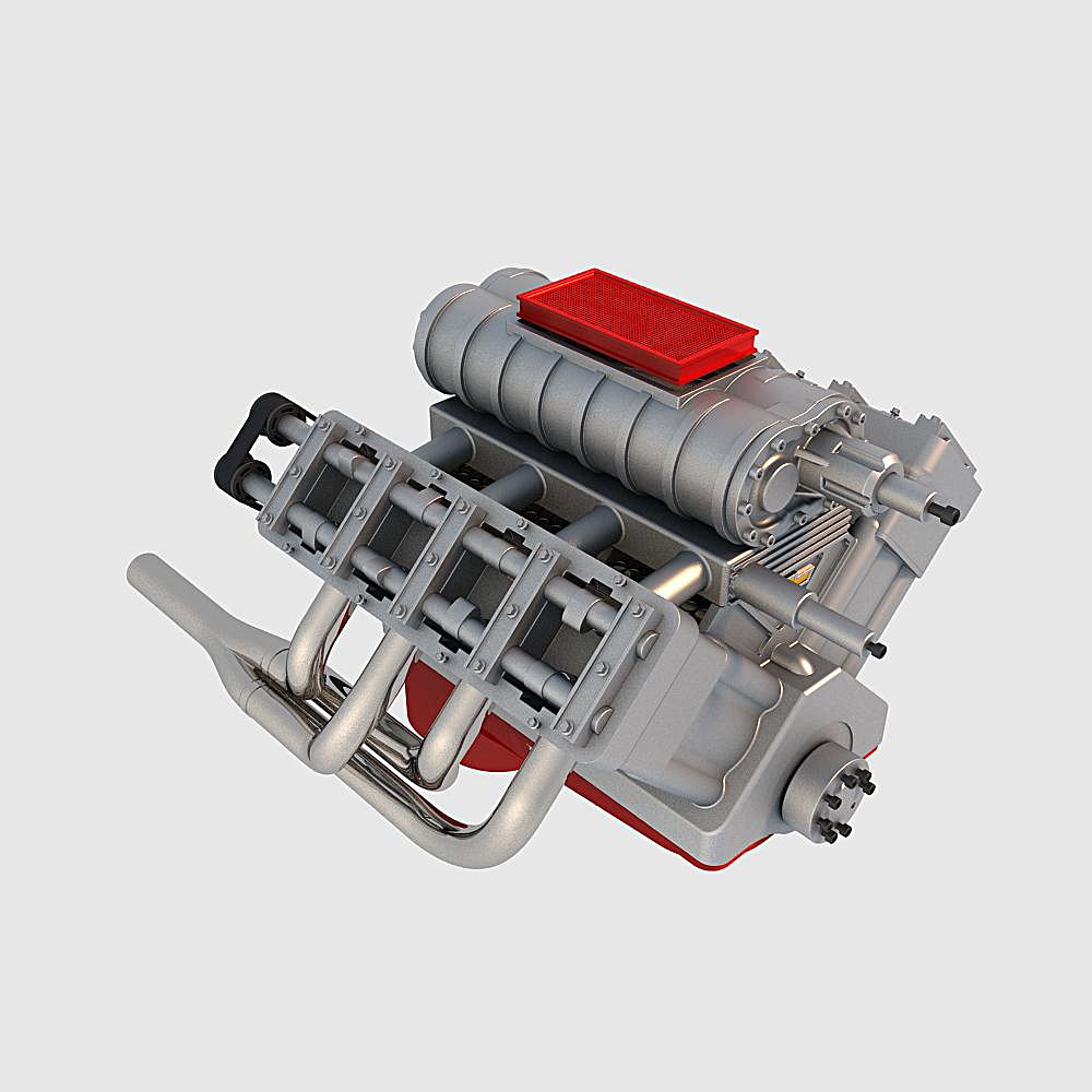 V8 Chevrolet Engine 3D Model in Parts of auto 3DExport