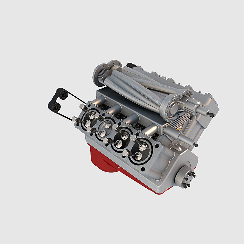 V8 Chevrolet Engine 3D Model in Parts of auto 3DExport