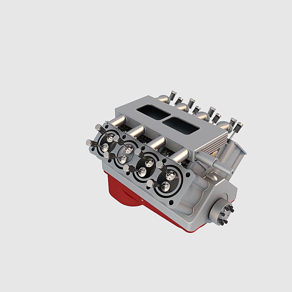 V8 Chevrolet Engine 3D Model in Parts of auto 3DExport