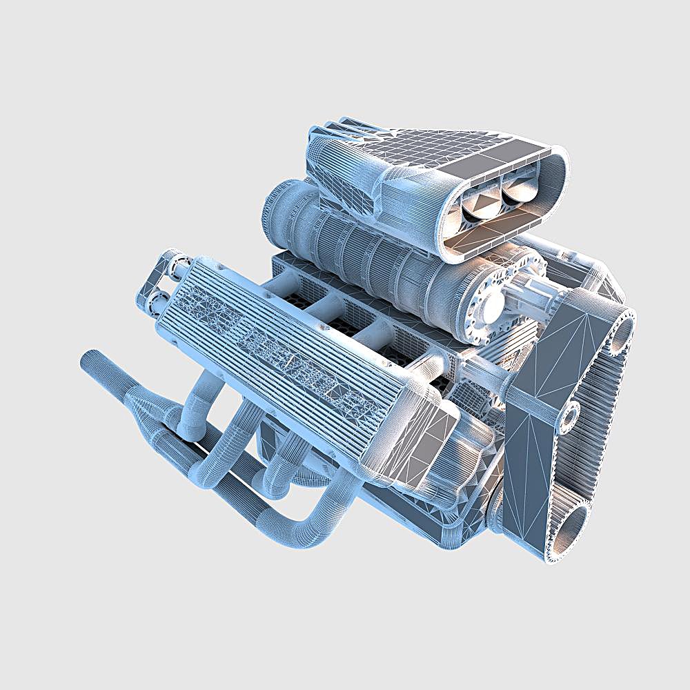 V8 Chevrolet Engine 3D Model in Parts of auto 3DExport