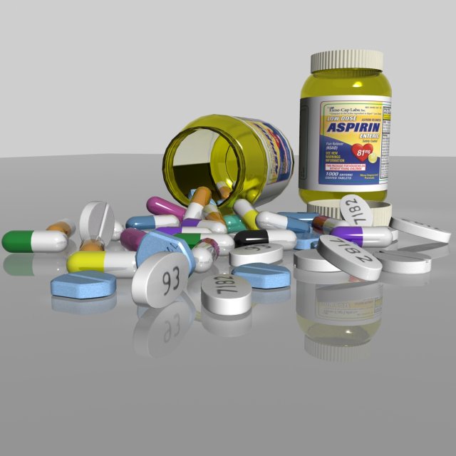 medicine bottle 3D Model in Medicines 3DExport
