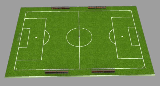 football field 3D Model in Playground 3DExport