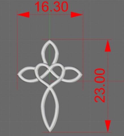 cross heart 3D Model in Jewellery 3DExport