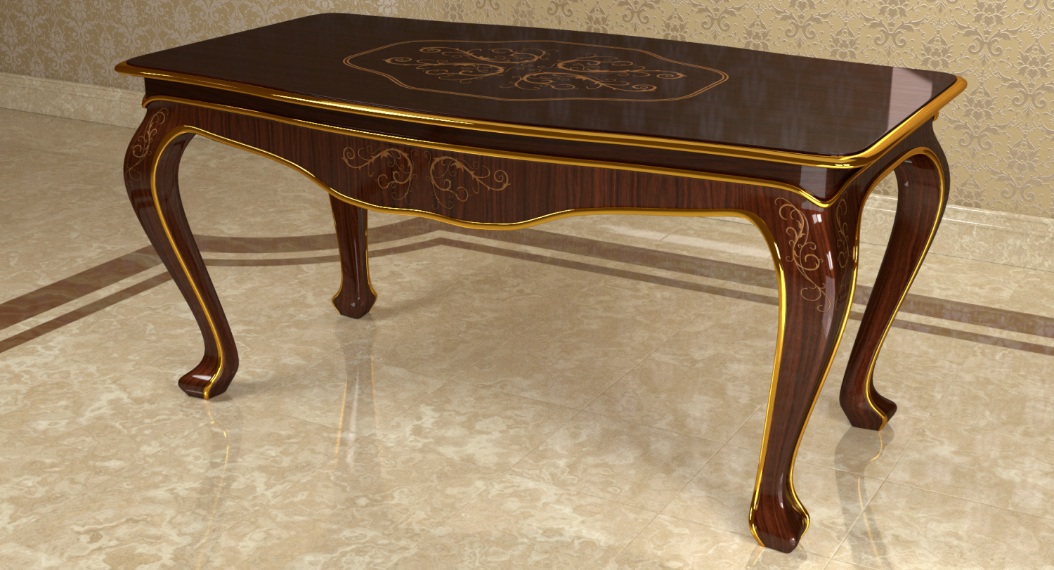 Classic Table 0001 Free 3D Model in Table 3DExport