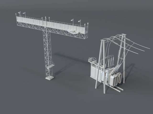 electric towers - 20 pieces 3D Model in Parts 3DExport