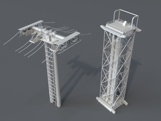 electric towers - 20 pieces 3D Model in Parts 3DExport