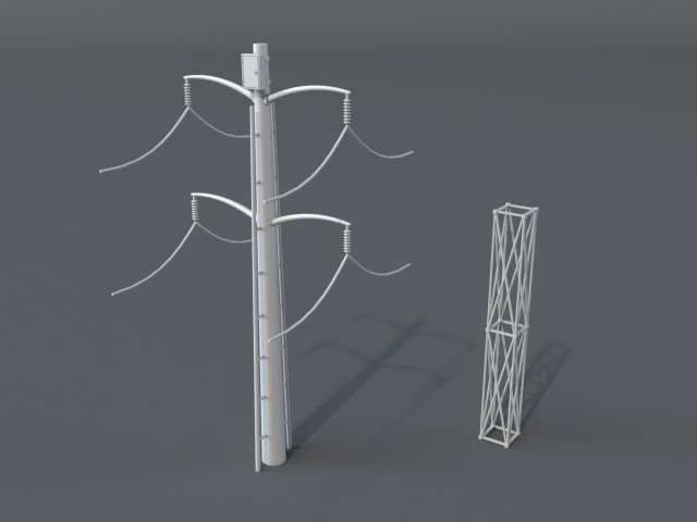 electric towers - 20 pieces 3D Model in Parts 3DExport