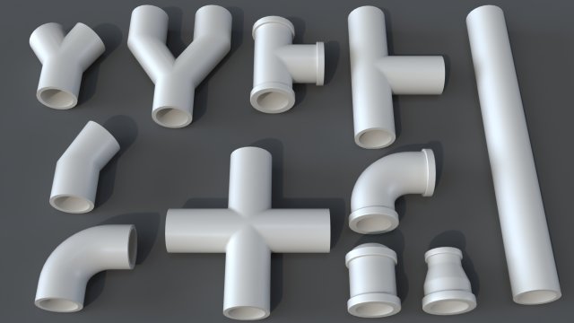pipes - 80 pieces 3D Model in Parts 3DExport