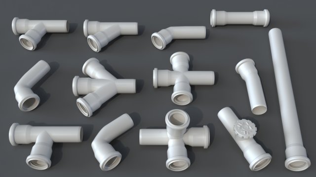pipes - 80 pieces 3D Model in Parts 3DExport