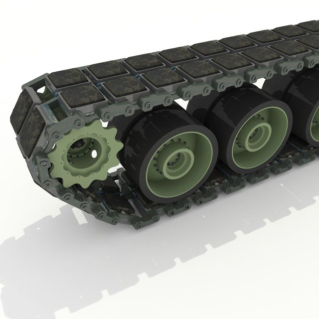 military tank tracks and wheels 3D Model in Tank 3DExport
