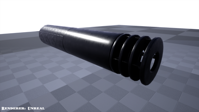 suppressor - silencer - muzzle break combo pbr 4k textures unity unreal ...