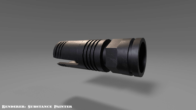 flash hider - muzzle suppresssor - attachment - pbr - 4k textures ...