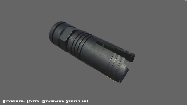 flash hider - muzzle suppresssor - attachment - pbr - 4k textures ...
