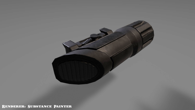 flash light - attachment - pbr - 4k textures - unity - unreal 3D Model ...