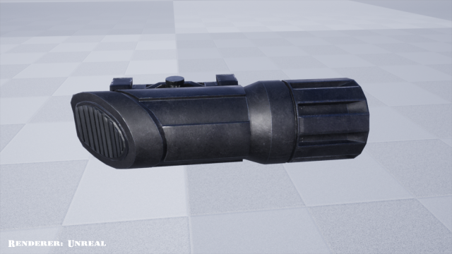 flash light - attachment - pbr - 4k textures - unity - unreal 3D Model ...