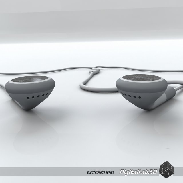 earphones 3D Model in Audio 3DExport