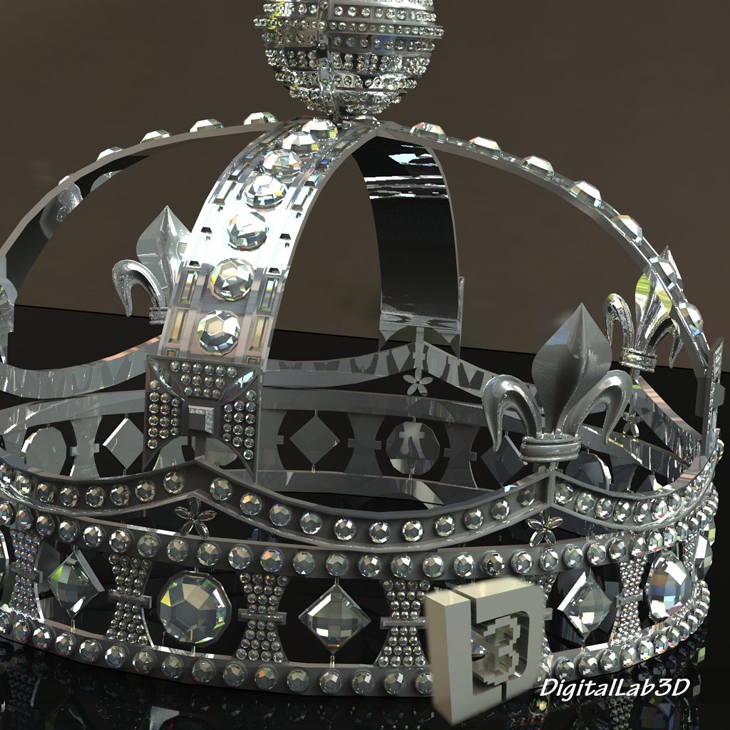 diamond crown 3D Models in Jewellery 3DExport