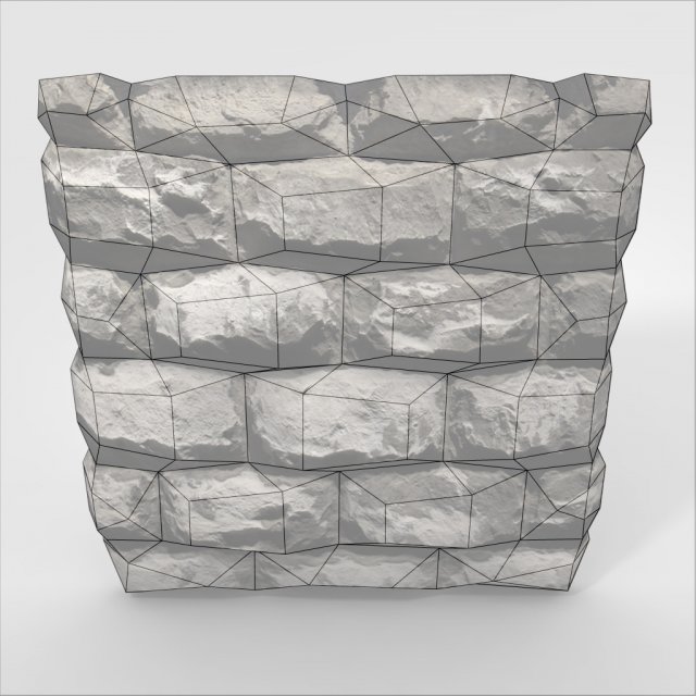 low poly stone wall 3D Model in Buildings 3DExport