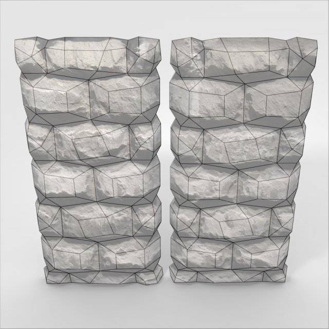 low poly stone walls small Modelo 3D in Edificios 3DExport