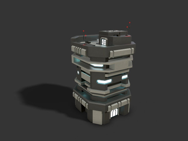 Lowpoly Modular Scifi Building Collection 3D Model in Other 3DExport