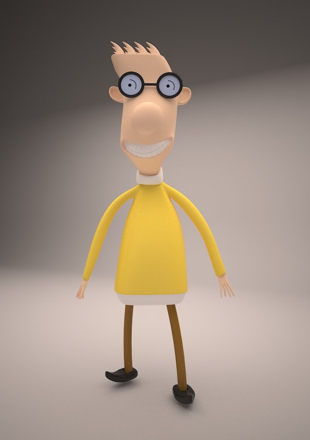 hey arnold brainy 3D Model in Cartoon 3DExport