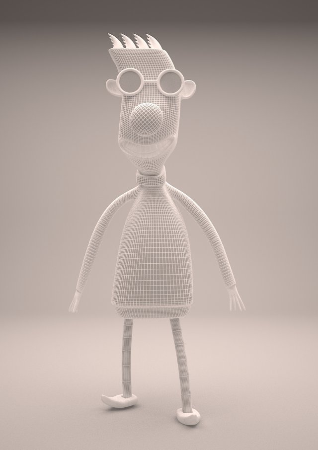 hey arnold brainy 3D Model in Cartoon 3DExport