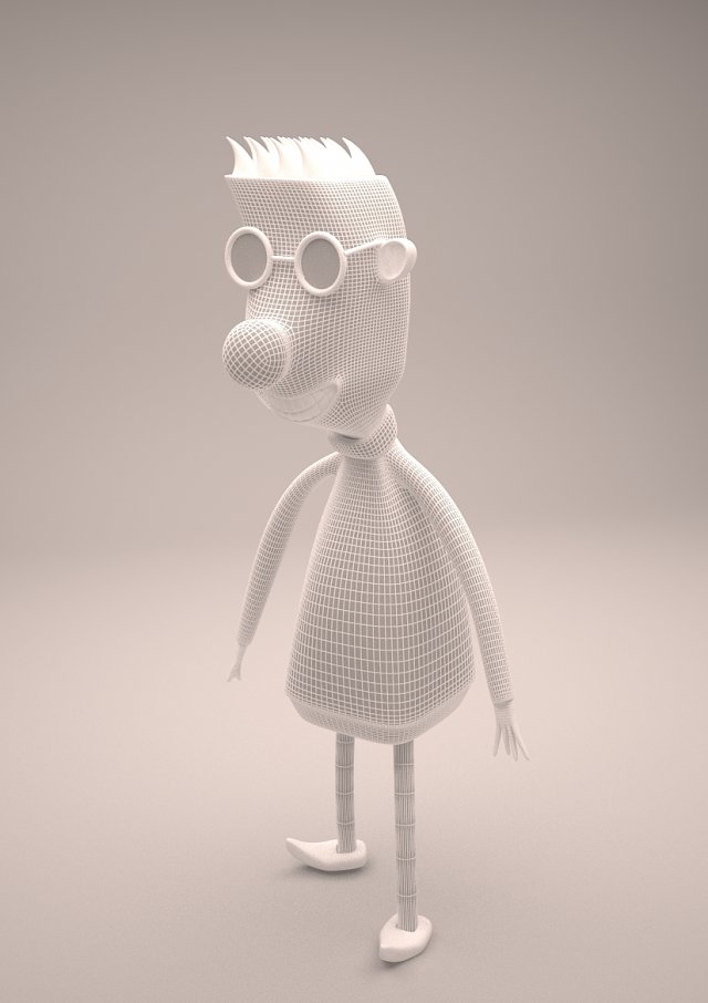 hey arnold brainy 3D Model in Cartoon 3DExport