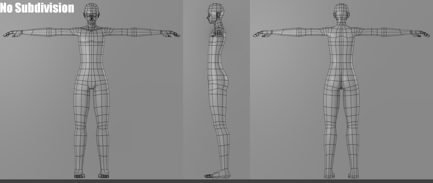 Simple Low-poly Base Mesh - Male version 3D Model in Man 3DExport