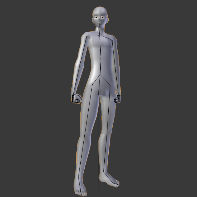 simple low-poly base mesh - male version 3D Model in Man 3DExport