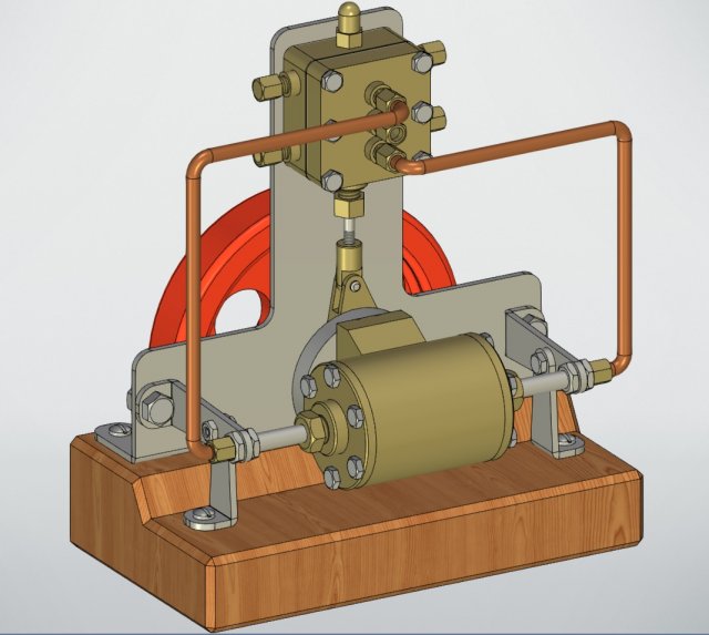 experimental steam engine with horizontal moving cylinder Modelo 3D in ...