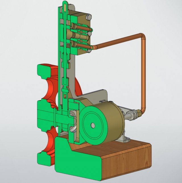 experimental steam engine with horizontal moving cylinder Modelo 3D in ...