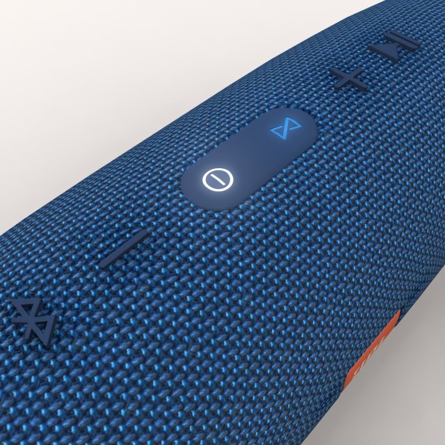 jbl charge 3 blue bluetooth portable speaker 3D Model in Audio 3DExport