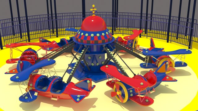 Aircraft Rides 3D Model in Jet 3DExport