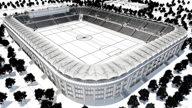 Football stadium low poly model 3D Model in Stadium 3DExport