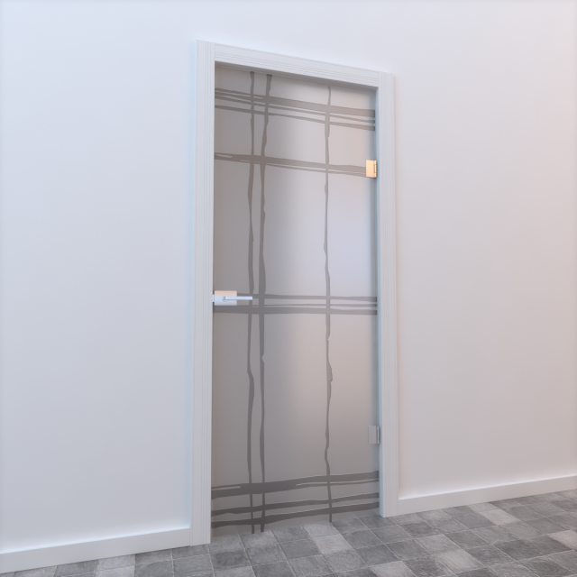glass door monoblock 001 3D Model in Door 3DExport