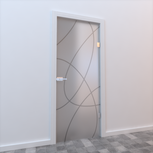 glass door monoblock 002 3D Model in Door 3DExport