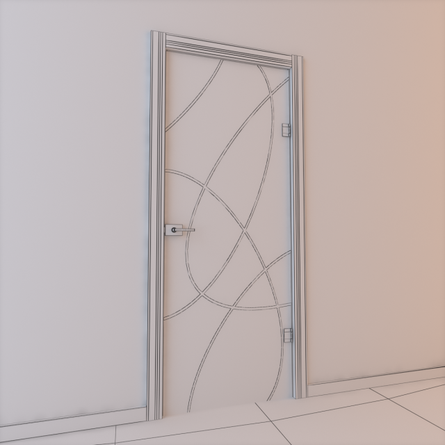 glass door monoblock 002 3D Model in Door 3DExport